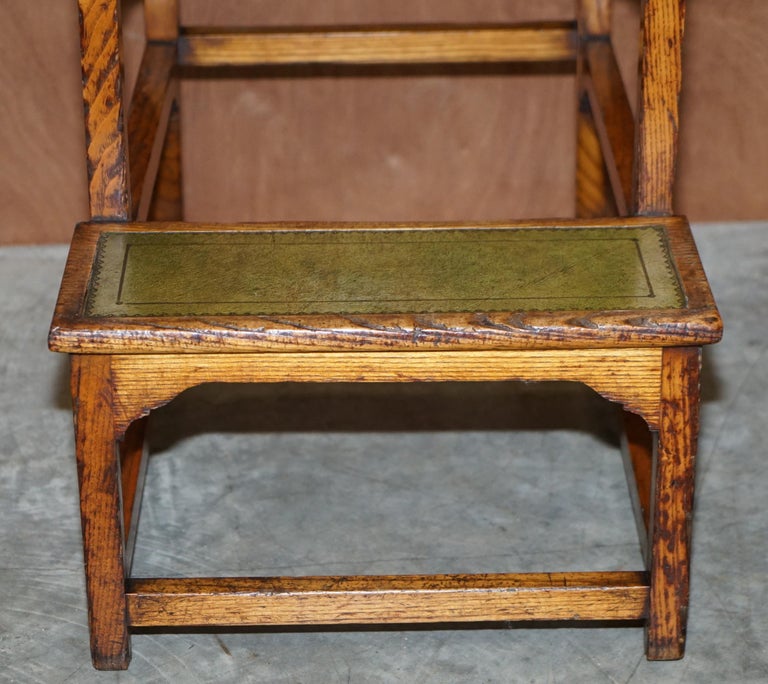 Stunning Antique circa 1810 George III Elm and Leather Library Steps ...