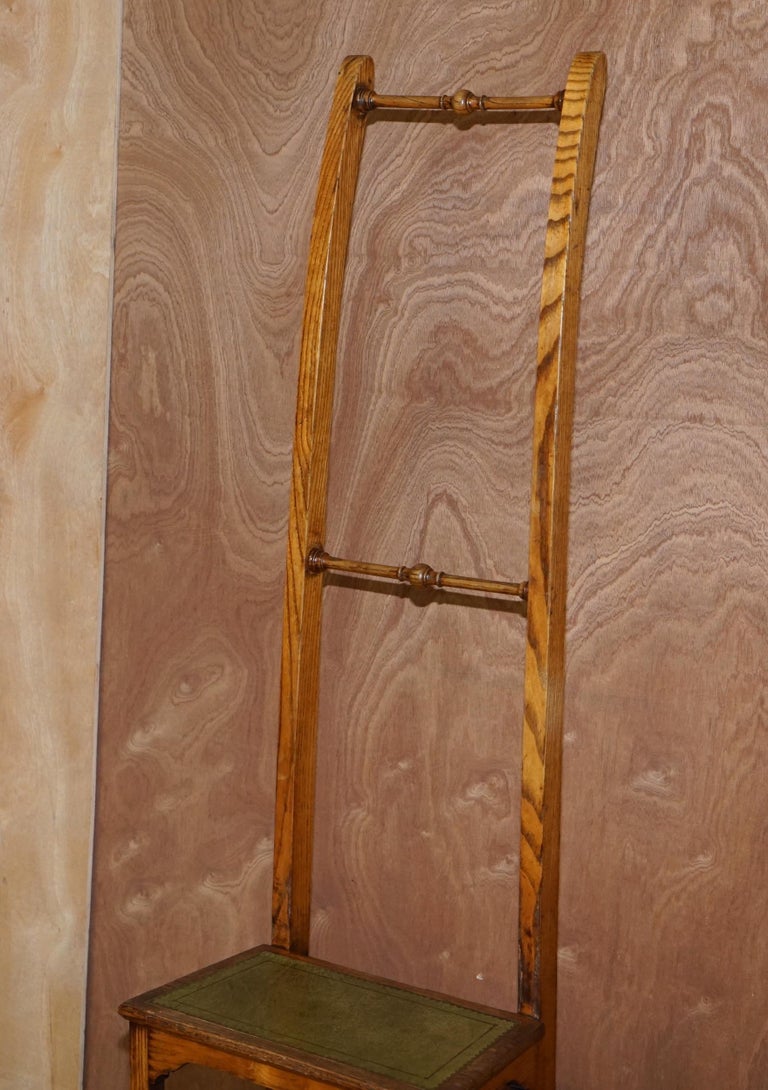 Stunning Antique circa 1810 George III Elm and Leather Library Steps ...