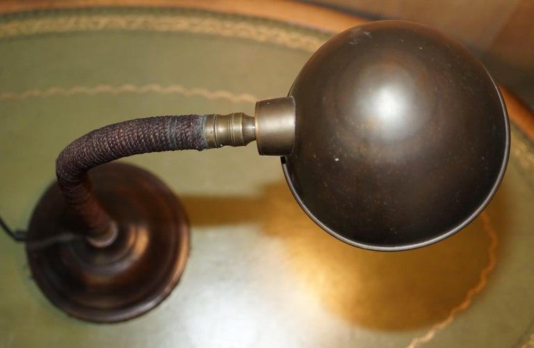 Stunning Antique circa 1930's Art Deco Bankers Table Lamp Stitched ...