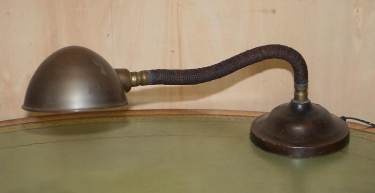 Stunning Antique circa 1930's Art Deco Bankers Table Lamp Stitched ...