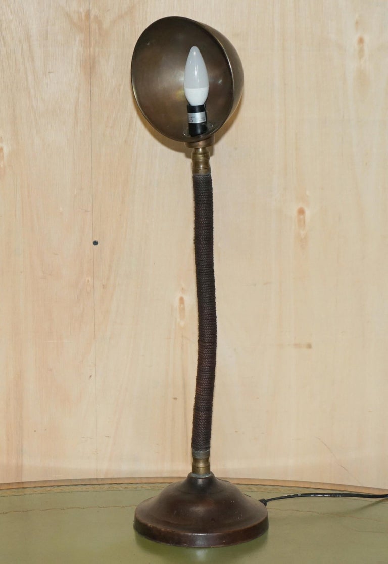 Stunning Antique circa 1930's Art Deco Bankers Table Lamp Stitched ...
