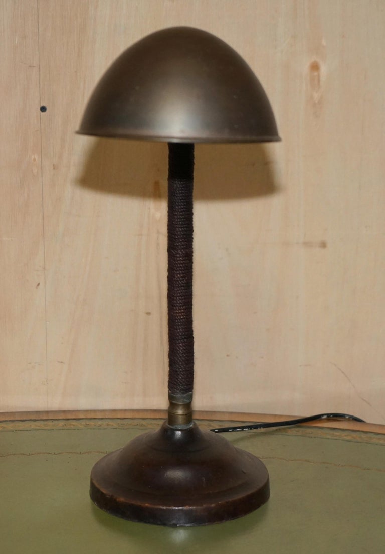 Stunning Antique circa 1930's Art Deco Bankers Table Lamp Stitched ...