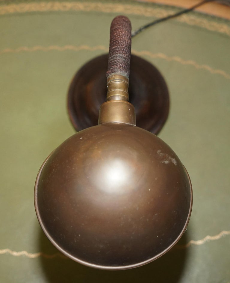 Stunning Antique circa 1930's Art Deco Bankers Table Lamp Stitched ...