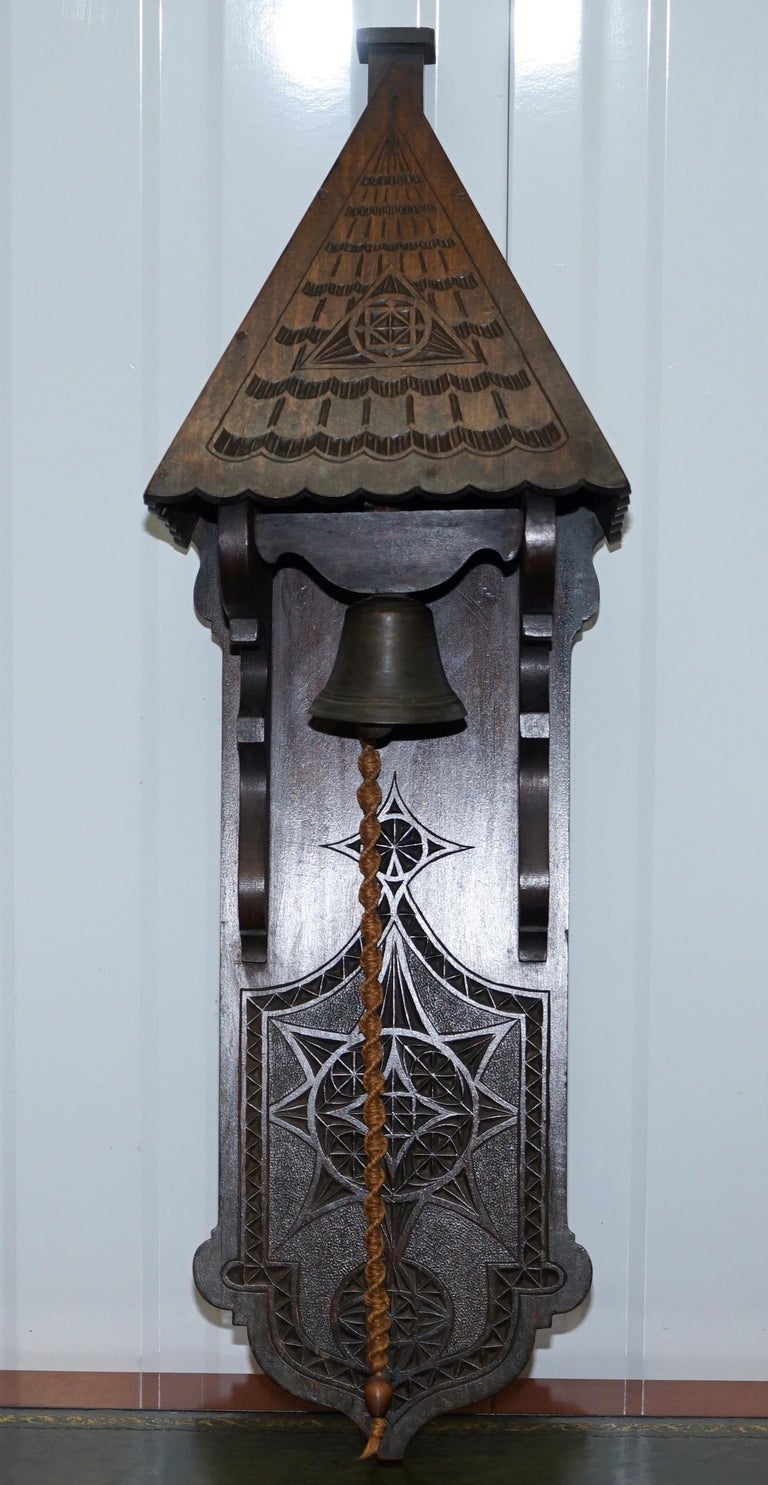 Stunning Antique Hand-Carved Wood Victorian Door Entrance Bell Grand ...
