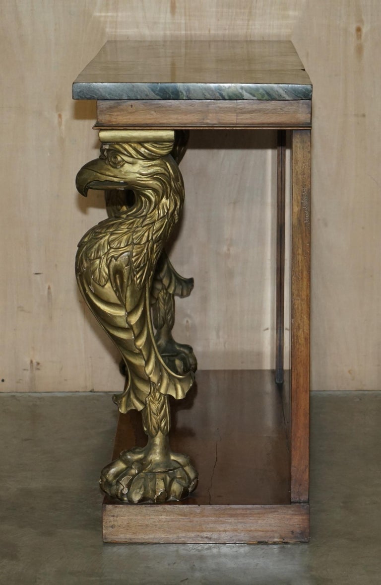 Stunning Antique Regency Hardwood Giltwood and Marble Eagle Carved ...