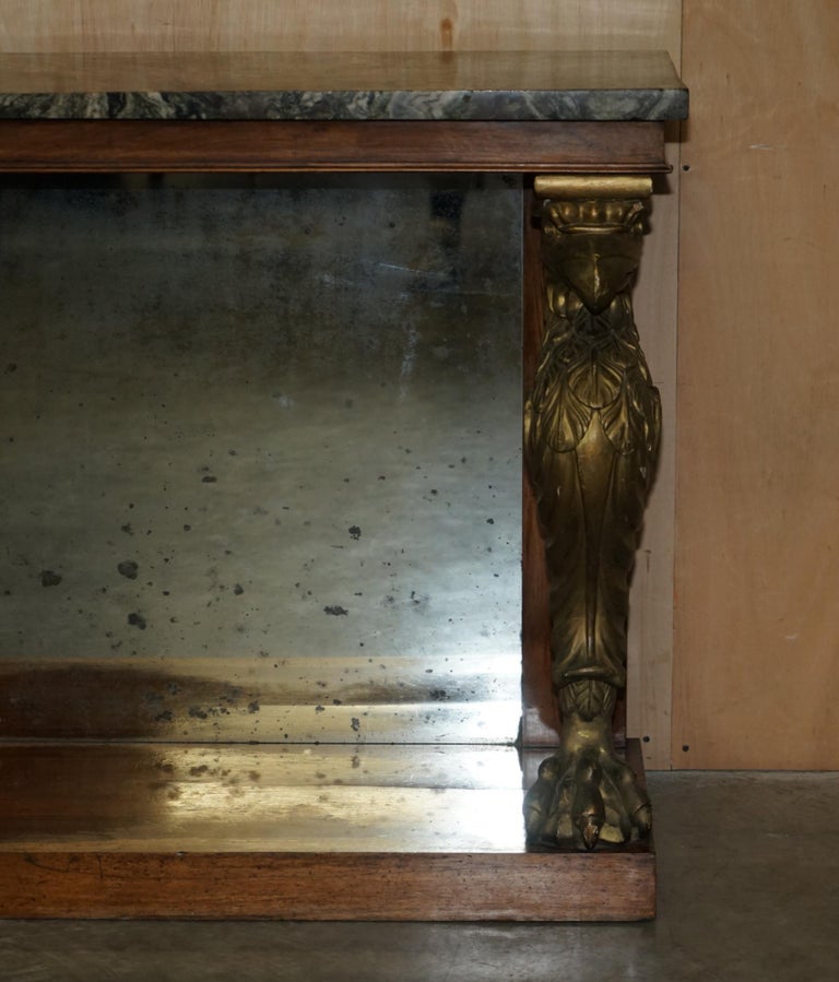 Stunning Antique Regency Hardwood Giltwood and Marble Eagle Carved ...
