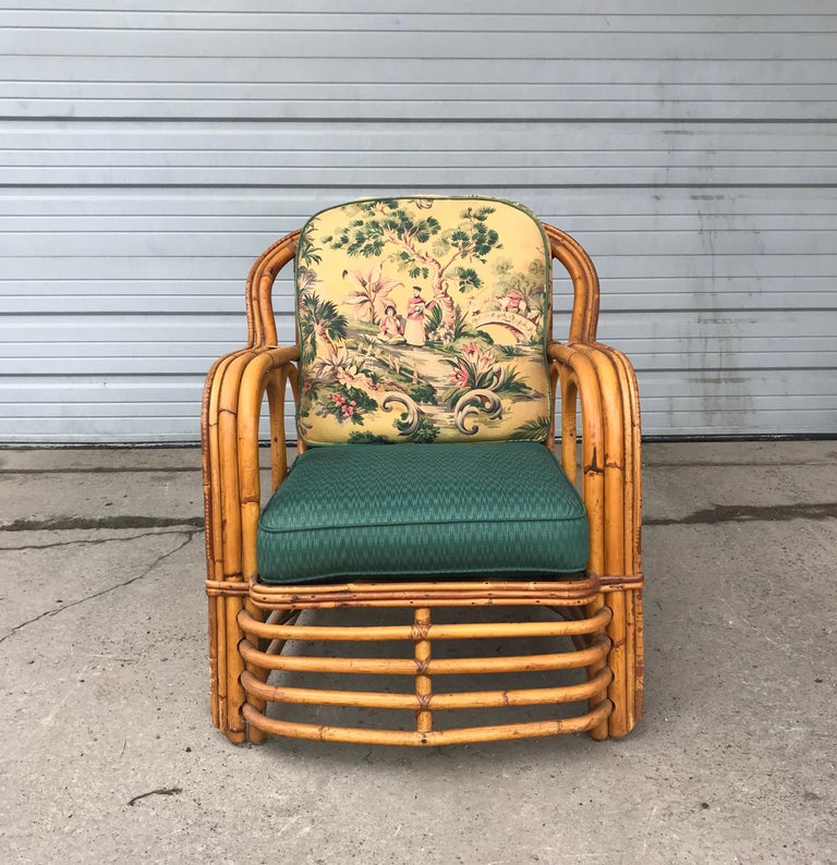 Stunning Art Deco Bamboo /Rattan Lounge Chair, Tropitan at 1stDibs