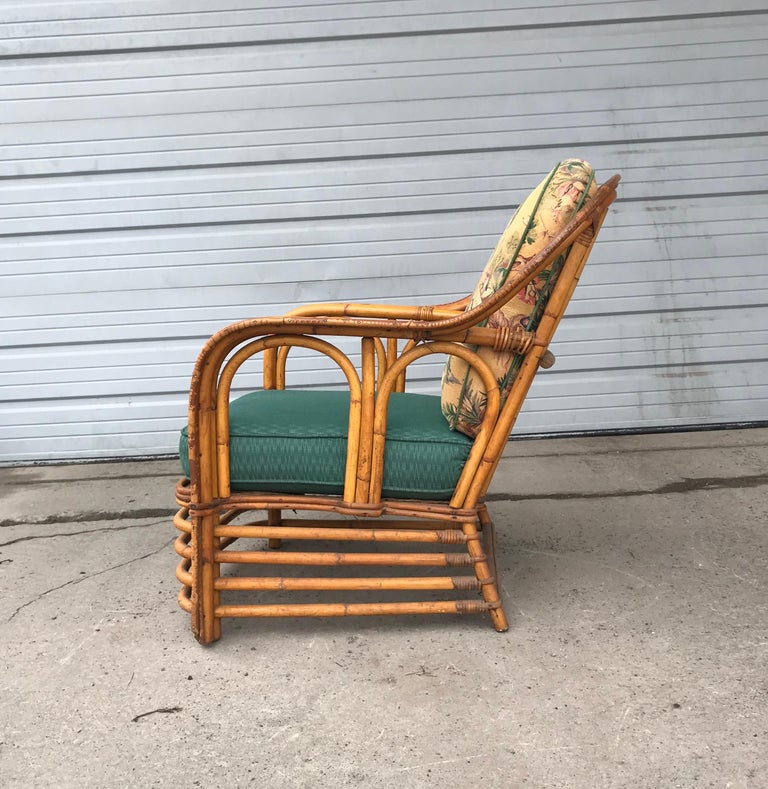 Stunning Art Deco Bamboo /Rattan Lounge Chair, Tropitan at 1stDibs