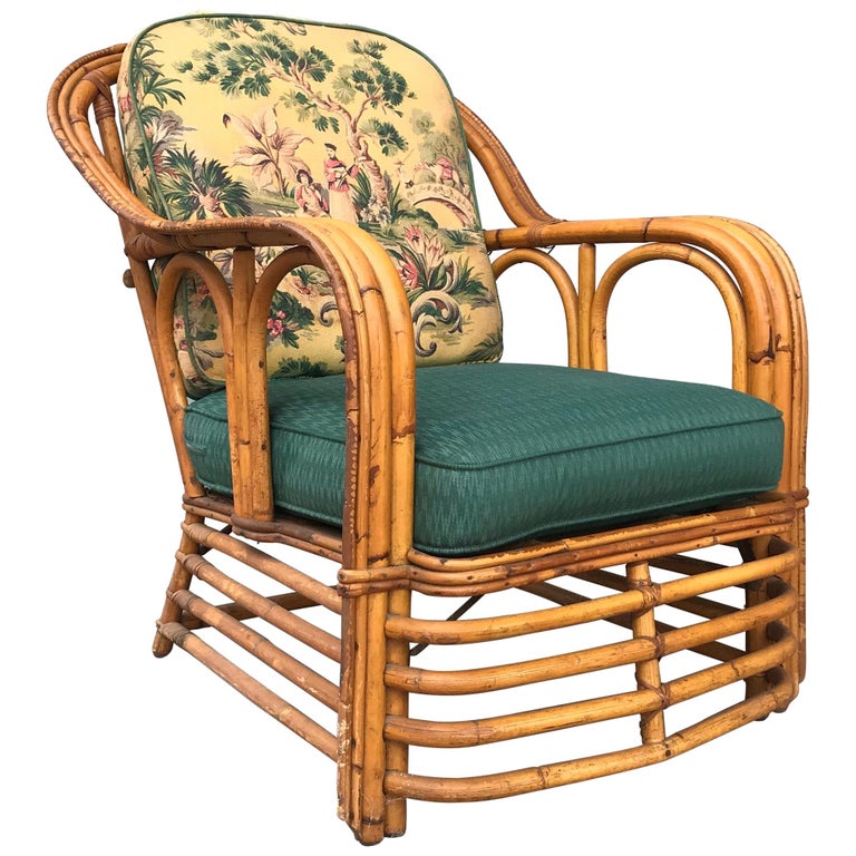 Stunning Art Deco Bamboo /Rattan Lounge Chair, Tropitan at 1stDibs