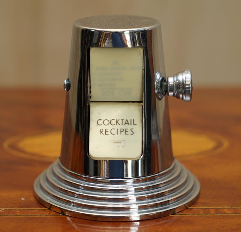 Stunning Art Deco Chrome Plated circa 1920's Cocktail Recipes Maker ...