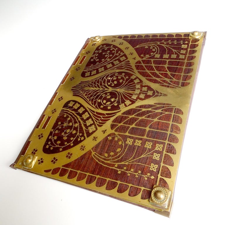 Antique Art Deco Document and Letter Holder, Brass and Rosewood at 1stDibs