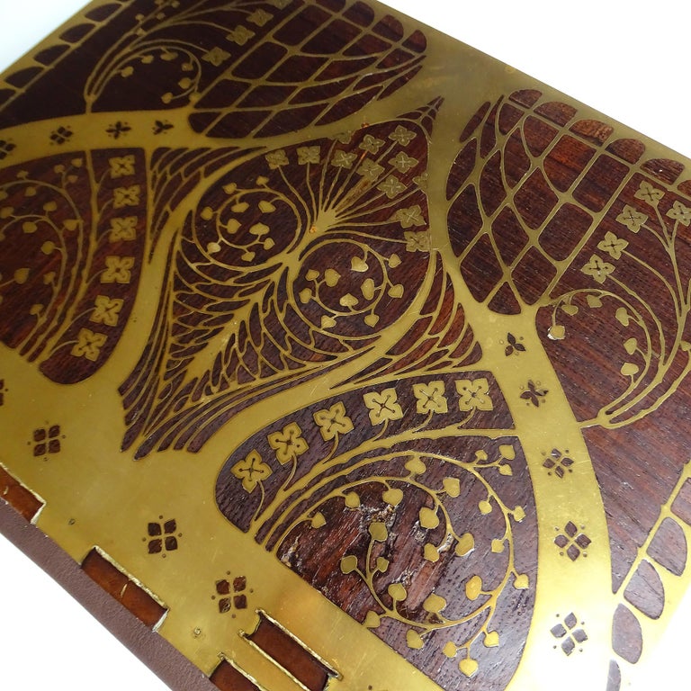 Antique Art Deco Document and Letter Holder, Brass and Rosewood at 1stDibs