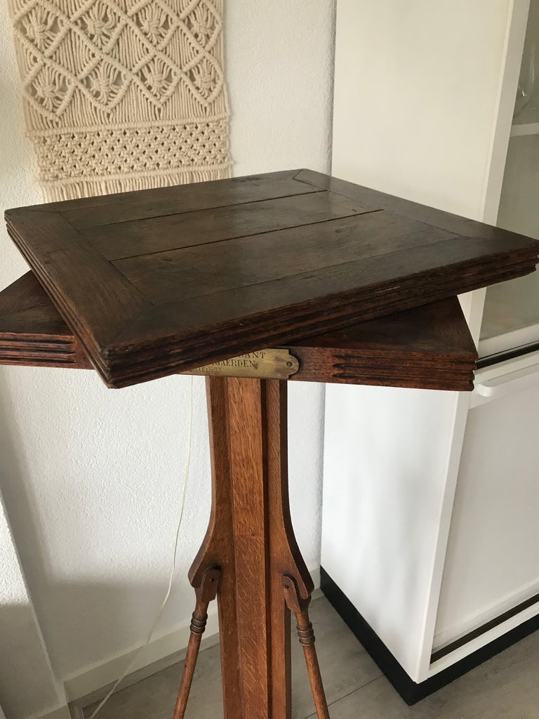 Stunning Arts and Crafts Oak Sculpture Stand / Sculptors Studio Gallery ...