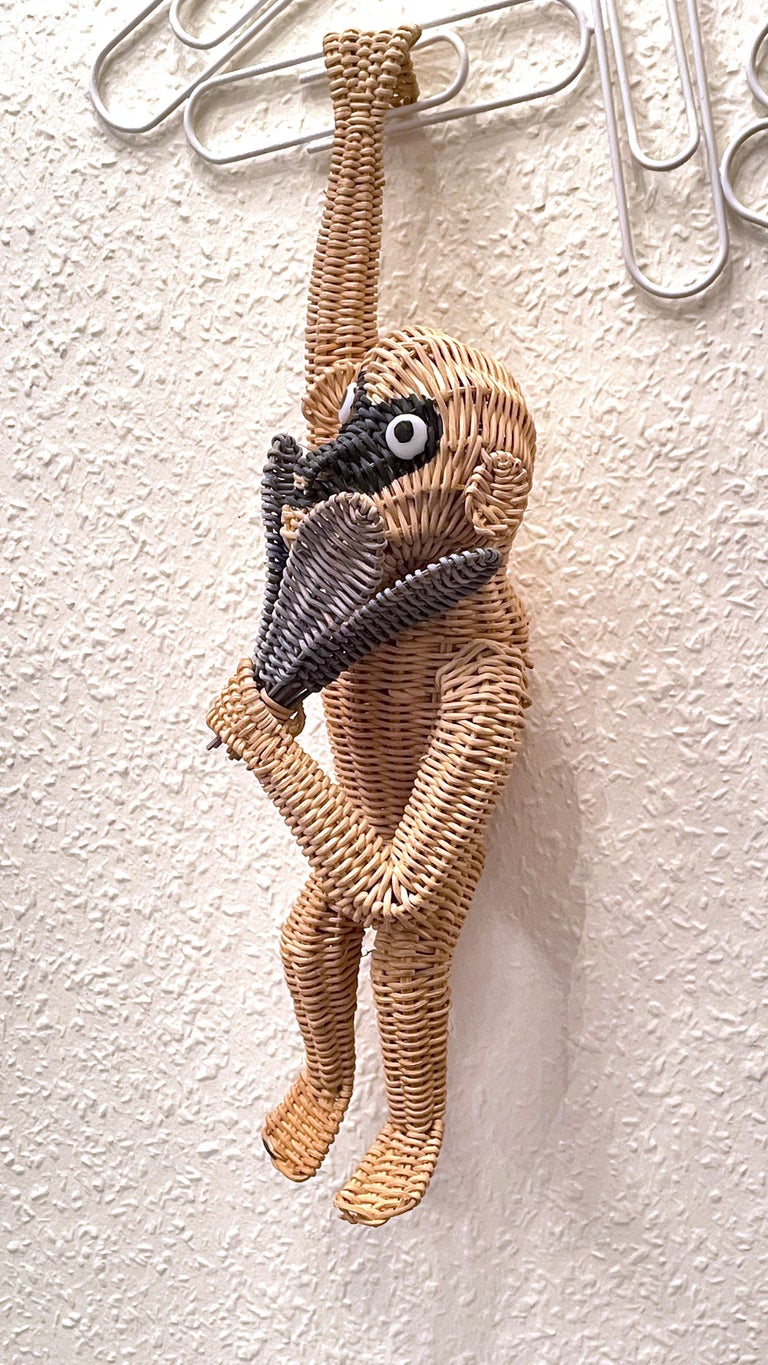 Stunning Beautiful Hanging Wicker Monkey after Mario Lopez Torres For ...