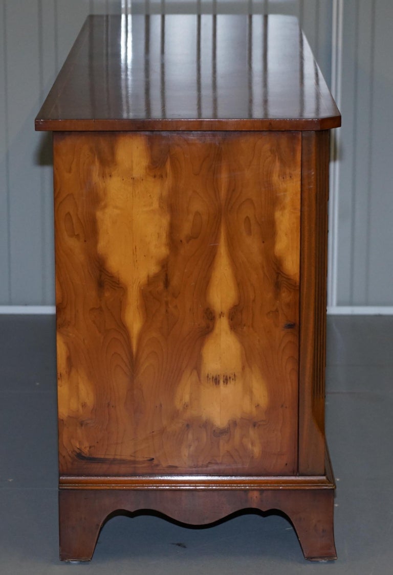 Stunning Bevan Funnell Vintage Burr Figured Yew Wood Sideboard Chest of ...