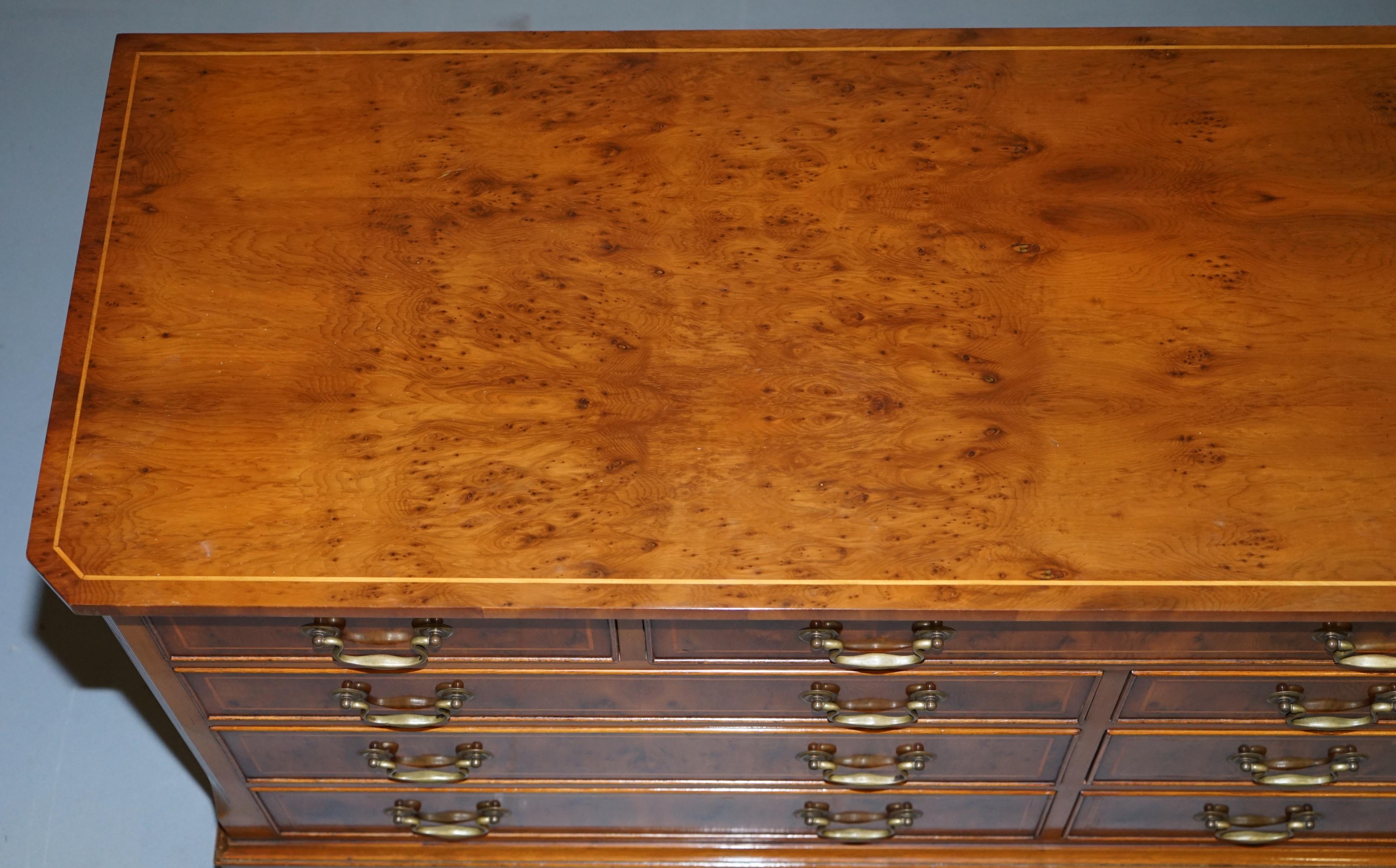 Stunning Bevan Funnell Vintage Burr Figured Yew Wood Sideboard Chest of ...