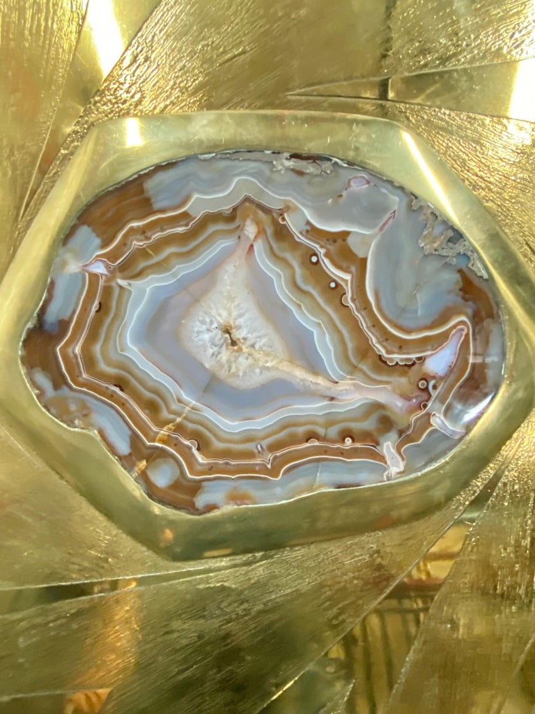 Stunning Brass Acid Etched Coffee Table by Willy Daro For Sale at 1stDibs