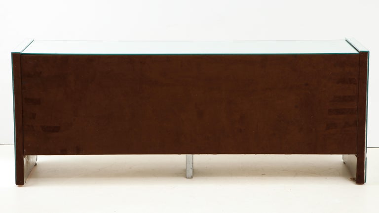 Stunning Brass and Chrome Chevron Cabinet by Ello at 1stDibs