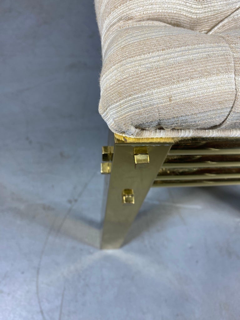 Stunning Brass and Tufted Top Bench, Manner of Karl Springer For Sale ...