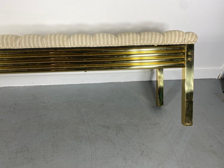 Stunning Brass and Tufted Top Bench, Manner of Karl Springer For Sale ...