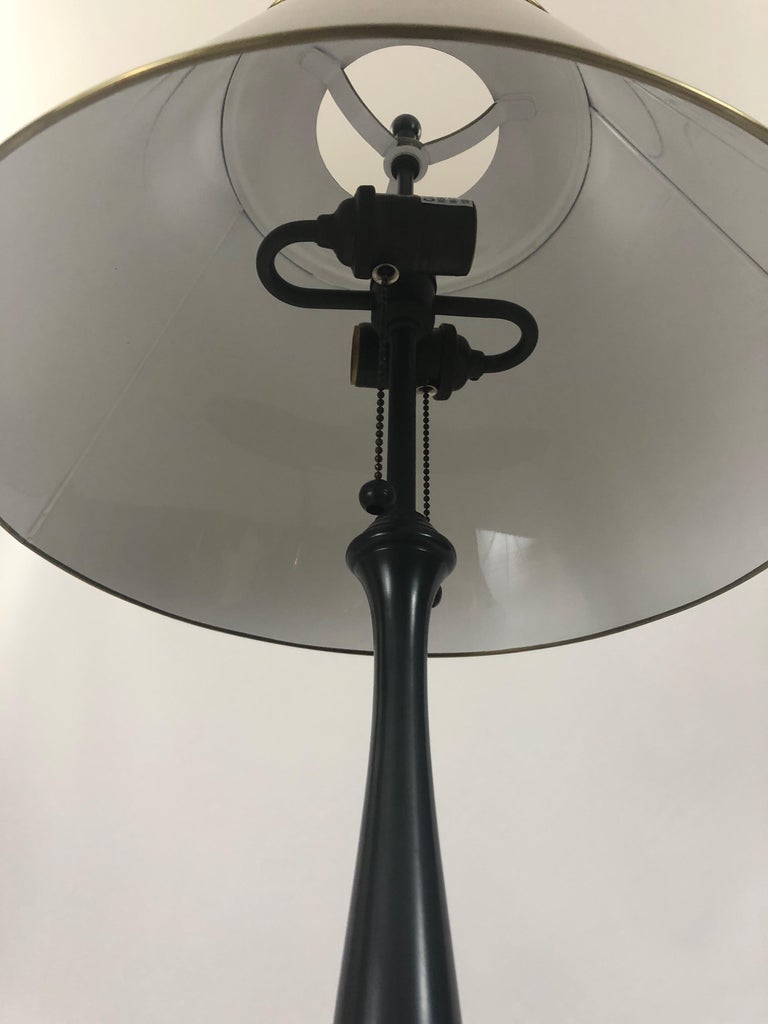 Stunning Bronze Table Lamp with Brass Shade For Sale at 1stDibs