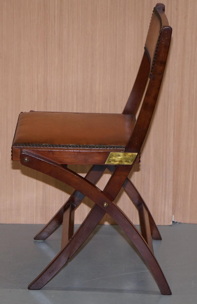 Stunning Brown Leather Kennedy Furniture Harrods Military Campaign Desk ...