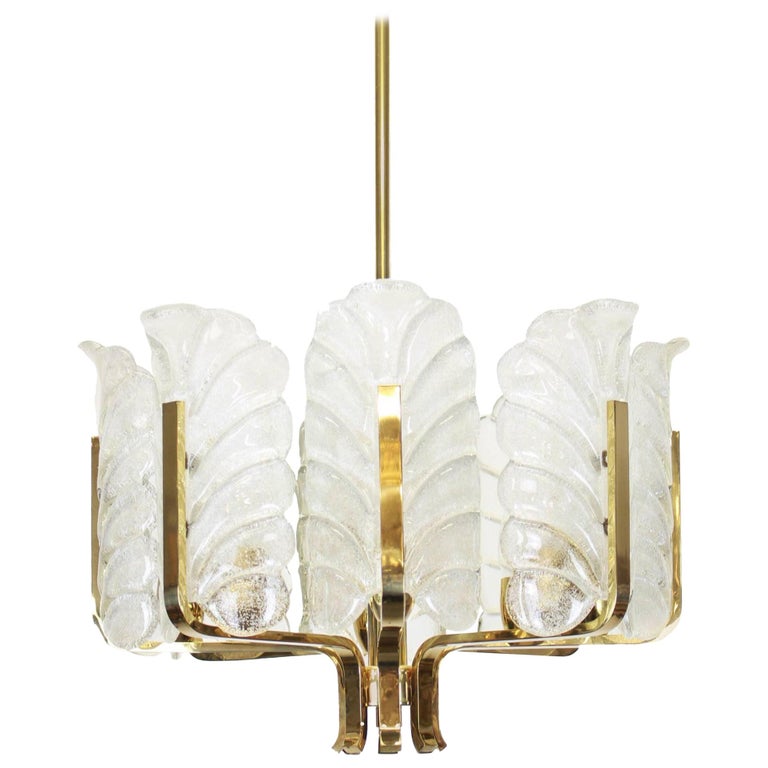 Stunning Carl Fagerlund Chandelier Murano Glass Leaves, 1960s at 1stDibs