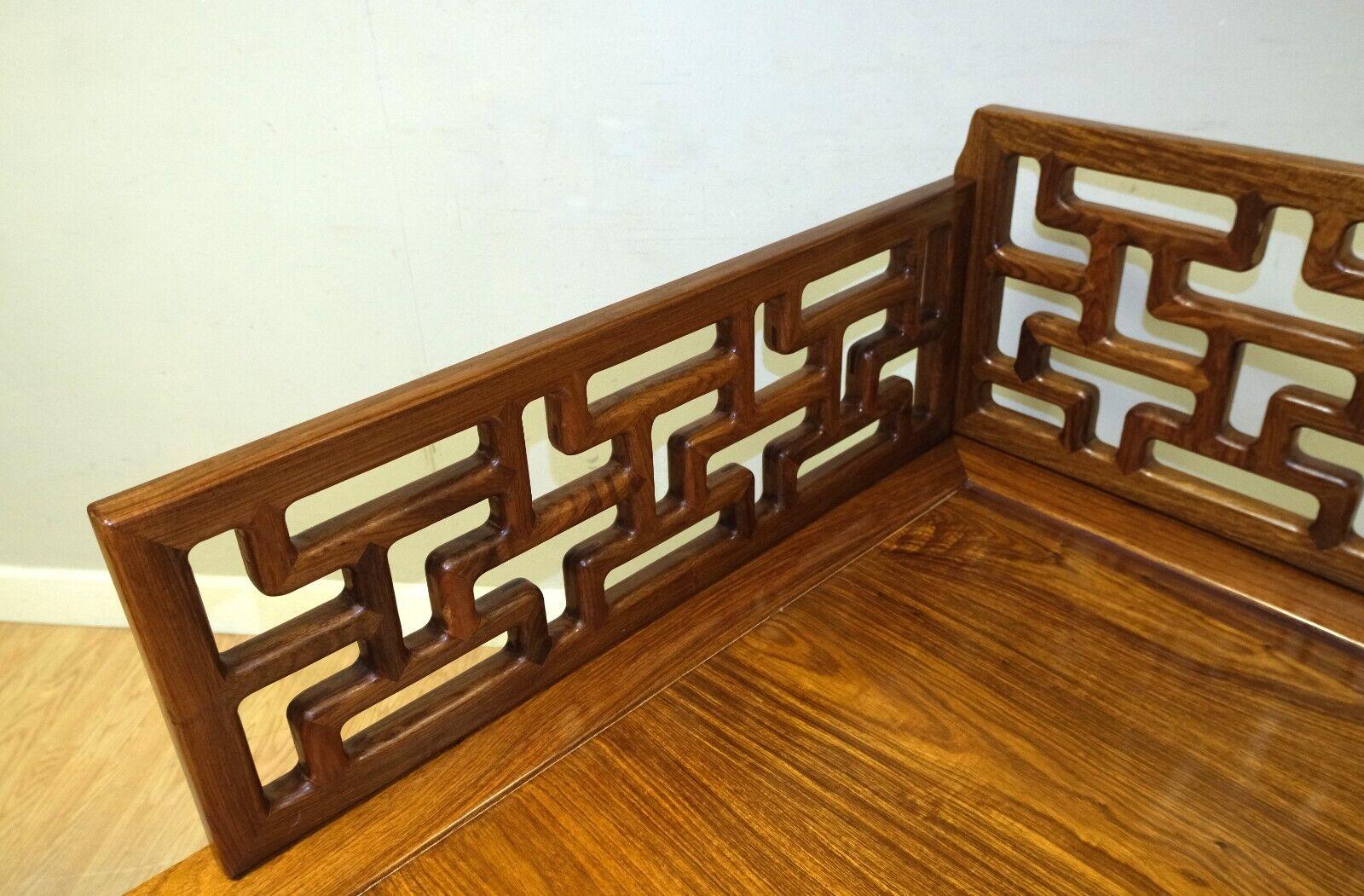 Stunning Carved Chinese Hardwood Opium Bed/Day Bed 'Lou Han Bed' Horse ...