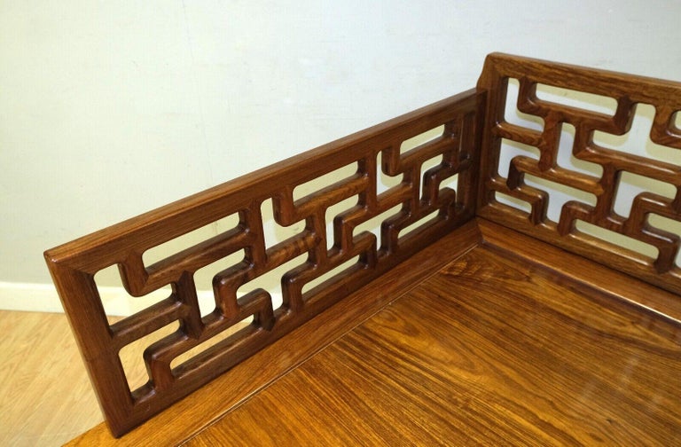Stunning Carved Chinese Hardwood Opium Bed/Day Bed 'Lou Han Bed' Horse ...