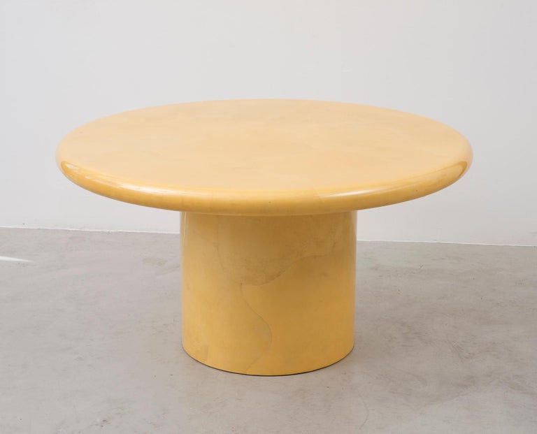 Stunning Centre or Dining Table in Lacquered Parchment by Karl Springer ...