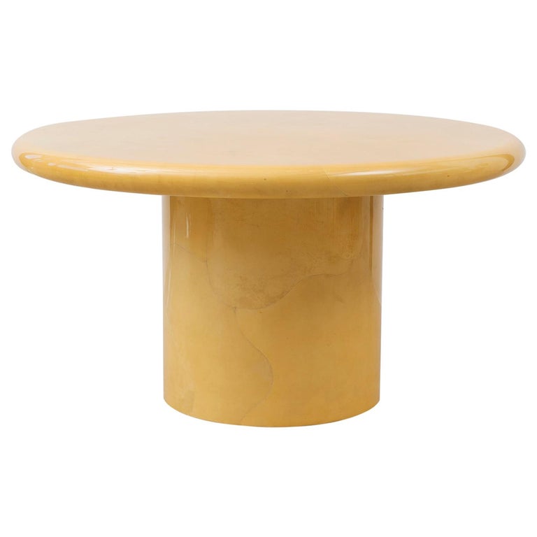 Stunning Centre or Dining Table in Lacquered Parchment by Karl Springer ...