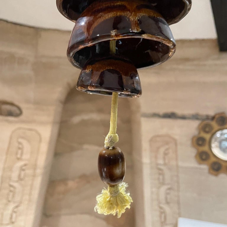 Stunning Ceramic Pottery Sculptural Drip Glazed Wind Chime Bell 1970s ...