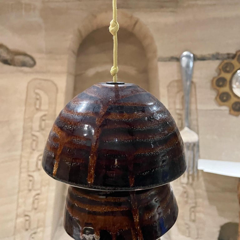 Stunning Ceramic Pottery Sculptural Drip Glazed Wind Chime Bell 1970s ...