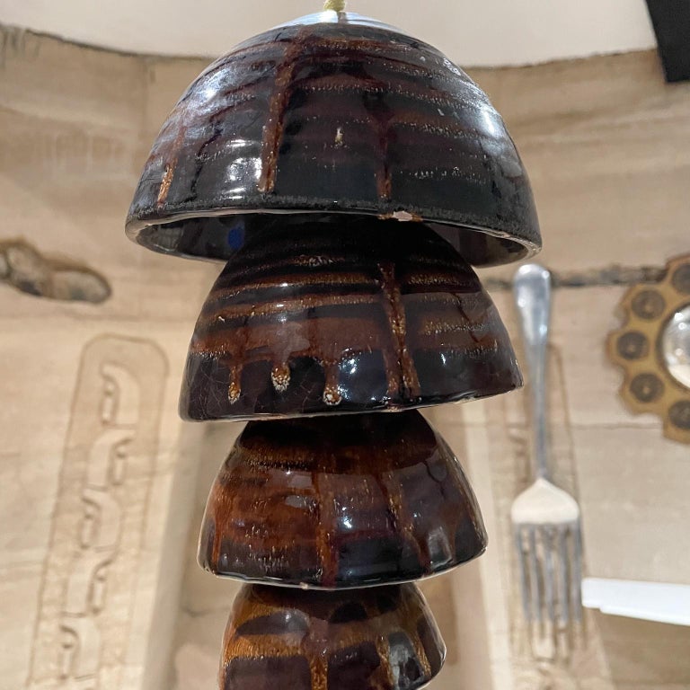 Stunning Ceramic Pottery Sculptural Drip Glazed Wind Chime Bell 1970s ...
