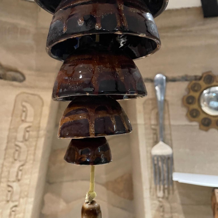 Stunning Ceramic Pottery Sculptural Drip Glazed Wind Chime Bell 1970s ...