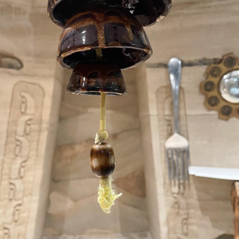 Stunning Ceramic Pottery Sculptural Drip Glazed Wind Chime Bell 1970s ...
