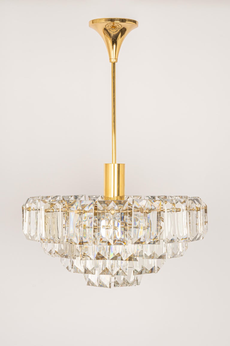 Stunning Chandelier, Brass and Crystal Glass by Kinkeldey, Germany ...