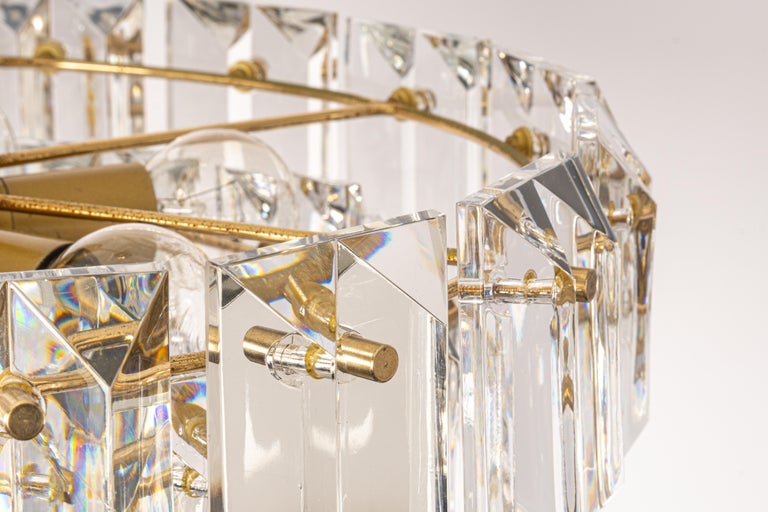 Stunning Chandelier, Brass and Crystal Glass by Kinkeldey, Germany ...