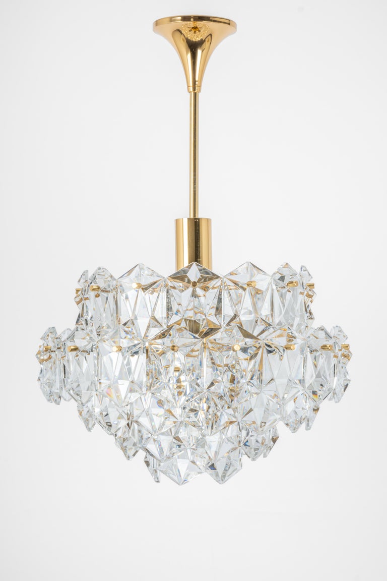 Stunning Chandelier, Brass and Crystal Glass by Kinkeldey, Germany ...