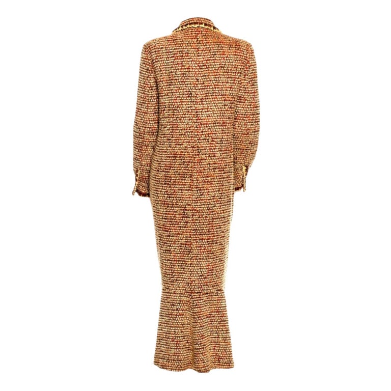 Stunning CHANEL Fantasy Tweed Coat with Wooden Chanel Buttons - Special ...