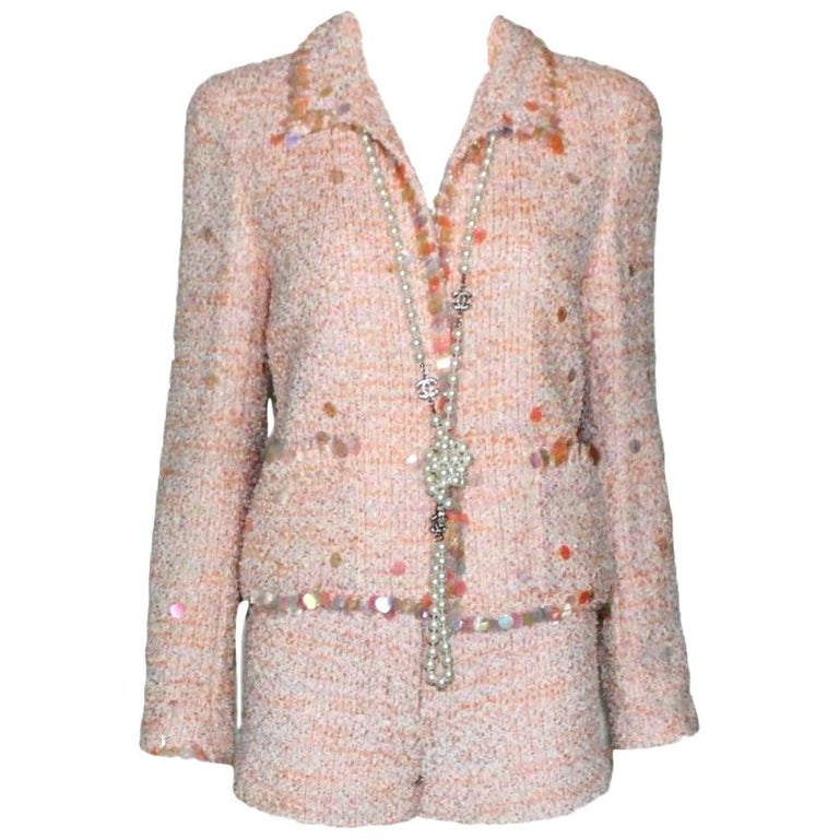 Stunning Chanel Fantasy Tweed Sequins Hot Pants Shorts Suit with CC ...