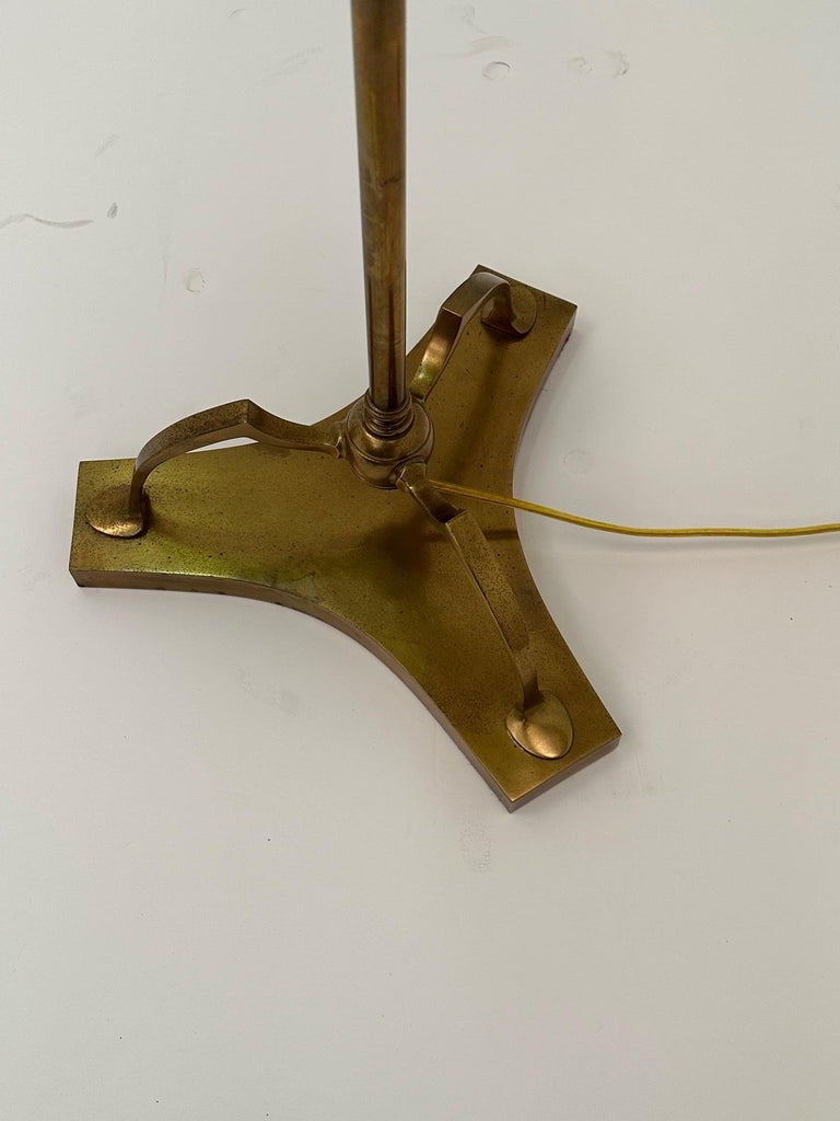 Stunning Chapman Brass Floor Lamp with Adjustable Shade For Sale at 1stDibs