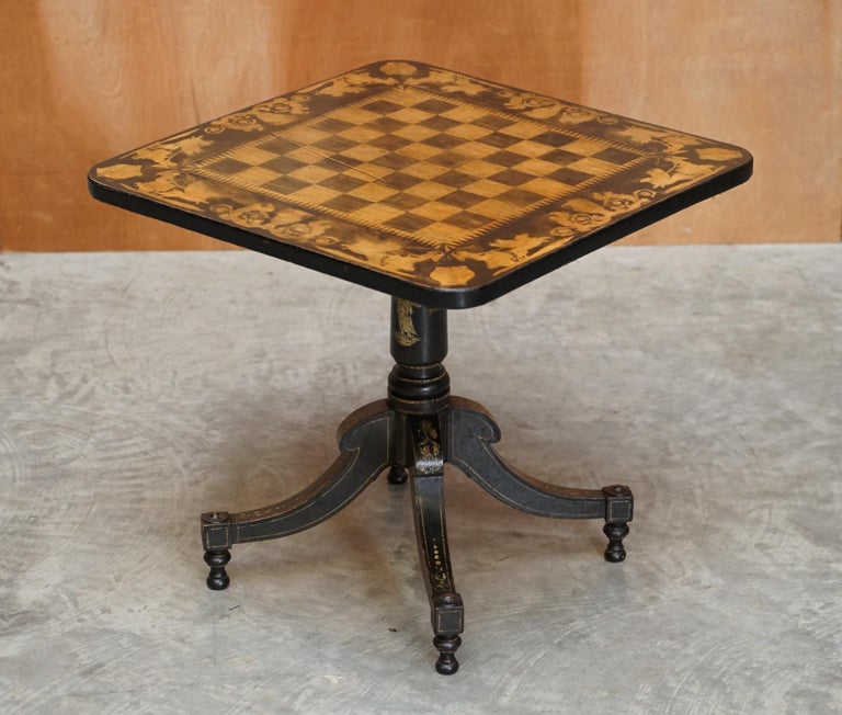 Stunning circa 1860 Gold Leaf Ebonised Chess Table Aesthetic Movement ...