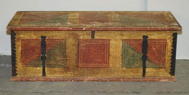 Stunning circa 1880 Antique Original Paint Romanian Blanket Chest ...