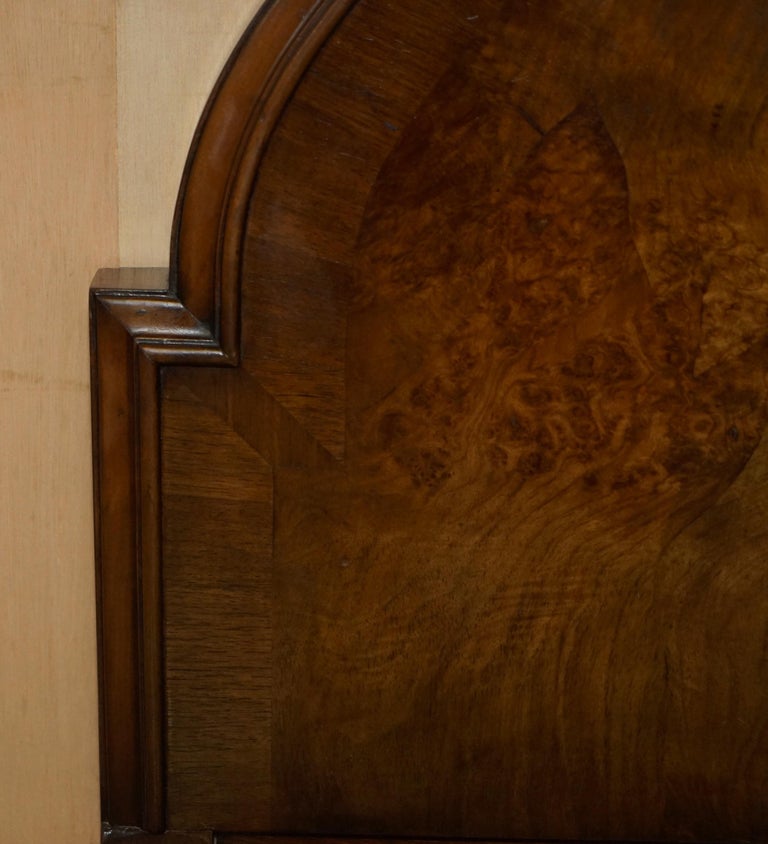 STUNNING CIRCA 1900 BURR WALNUT ENGLISH BEDSTEAD FRAME PART SUiTE QUEEN ...