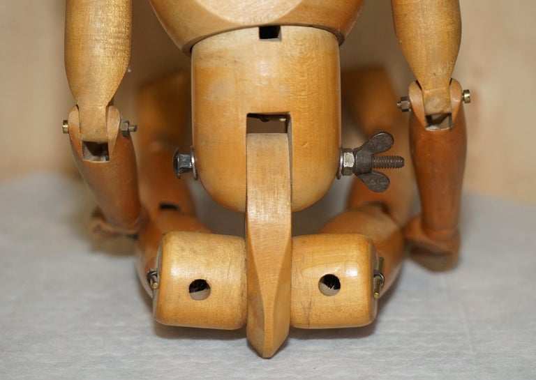 STUNNING CIRCA 1950 ANTIQUE FRENCH ARTISTS LAY FIGURE MEDIUM SIZED ...