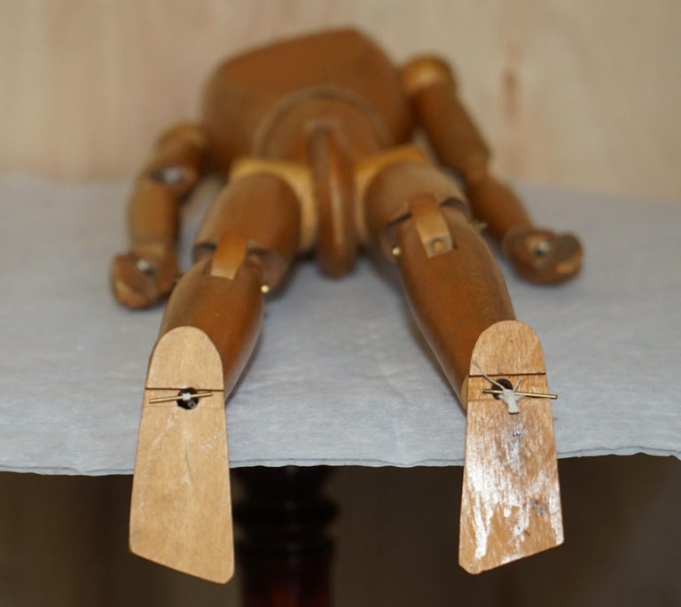 STUNNING CIRCA 1950 ANTIQUE FRENCH ARTISTS LAY FIGURE MEDIUM SIZED ...