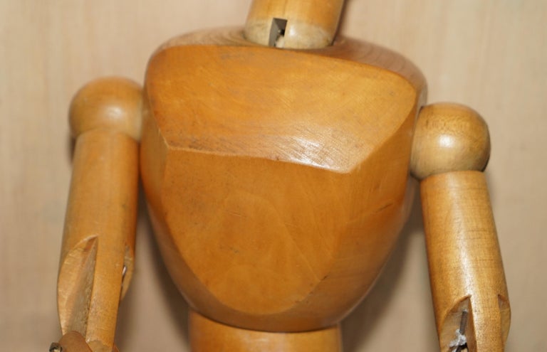 STUNNING CIRCA 1950 ANTIQUE FRENCH ARTISTS LAY FIGURE MEDIUM SIZED ...