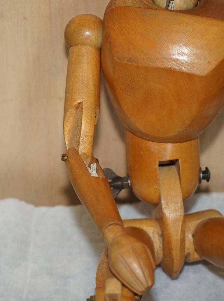 STUNNING CIRCA 1950 ANTIQUE FRENCH ARTISTS LAY FIGURE MEDIUM SIZED ...