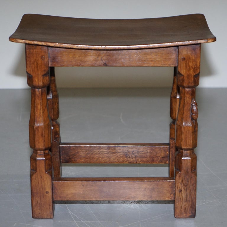 Stunning circa 1950s Robert Mouseman Thompson Fully Restored Stool Must ...